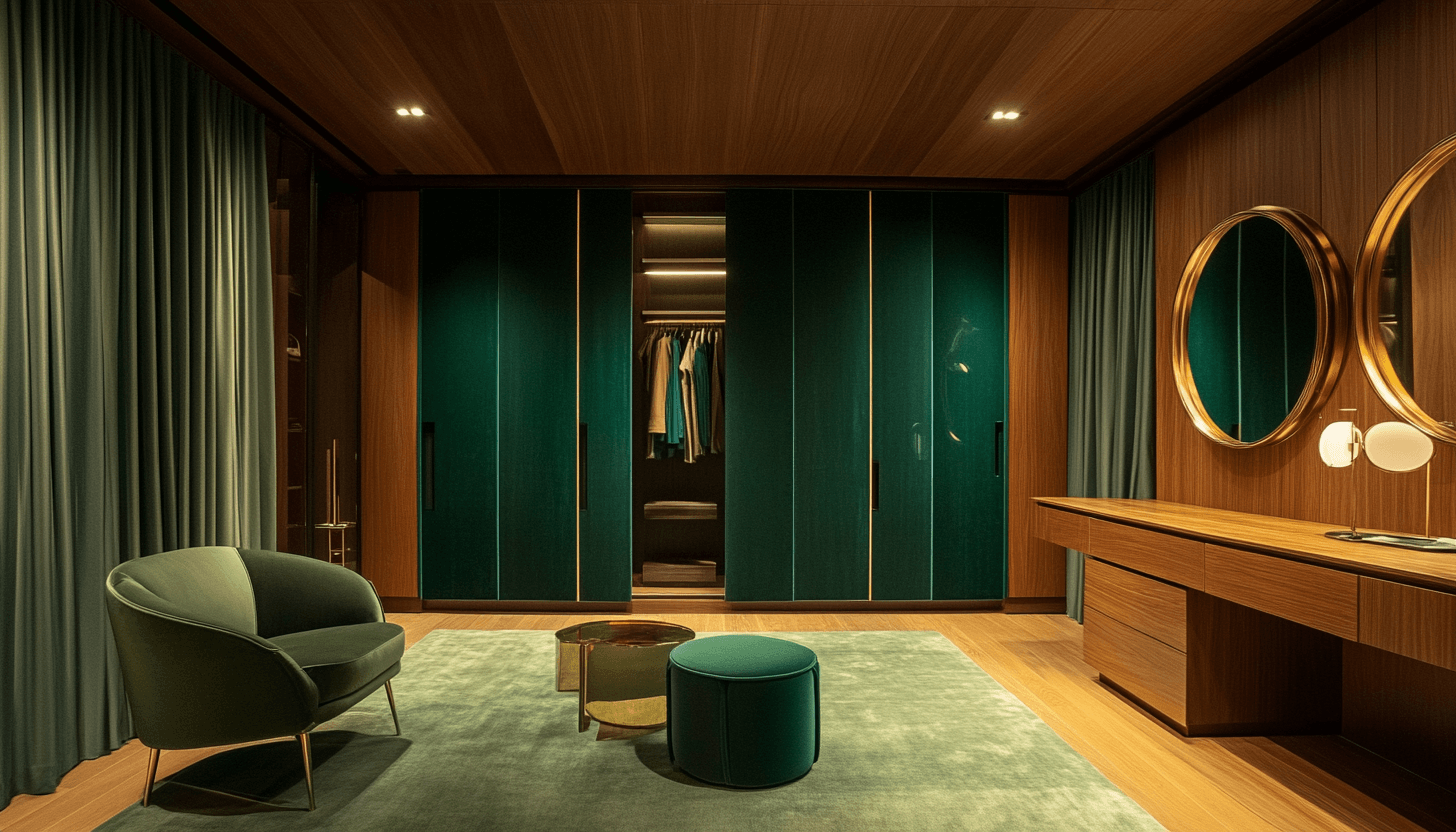 Luxury Wardrobe Door Materials: Velvet & Exotic Woods